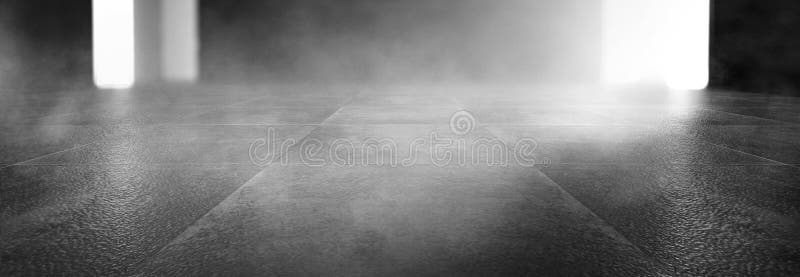 Background of an Empty Dark Room, Smoke and Dust. Stock Photo - Image ...