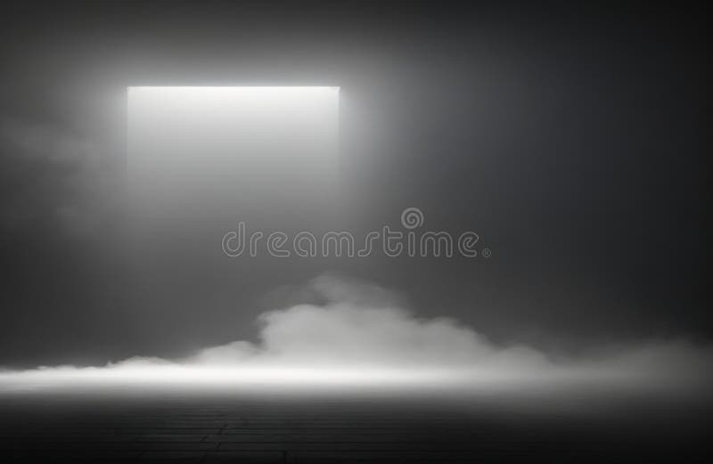 Background of an Empty Dark Room Smoke and Dust Stock Illustration ...