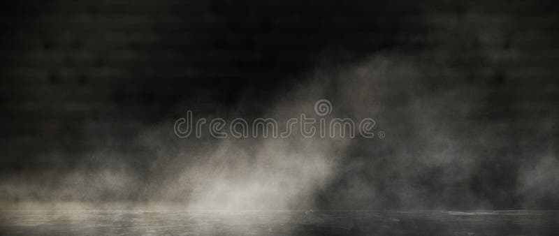 Background of an Empty Dark Room, Smoke and Dust. Stock Photo - Image ...