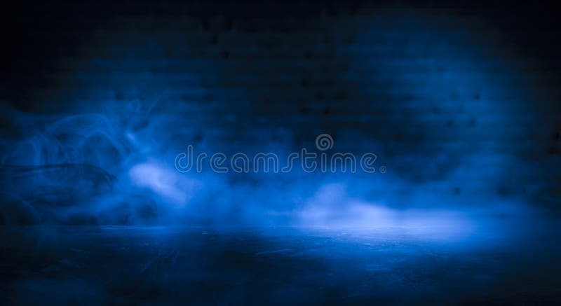 Background of an Empty Dark Room, Smoke and Dust. Stock Photo - Image ...