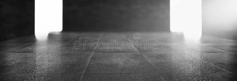 Background of an Empty Dark Room, Smoke and Dust. Stock Photo - Image ...