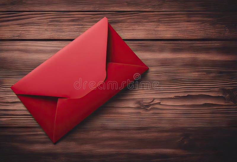 Background Empty Envelope Paper Wooden Red Stock Illustration ...