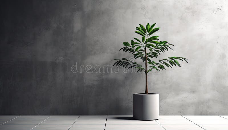 Background of an Empty Loft Room with Concrete Wall, Floor and Large ...