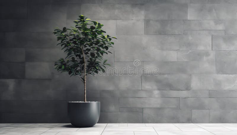 Background of an Empty Loft Room with Concrete Wall, Floor and Large ...