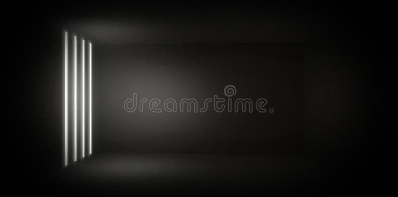 Background of an Empty Room at Night with Smoke and Neon Light. Dark ...