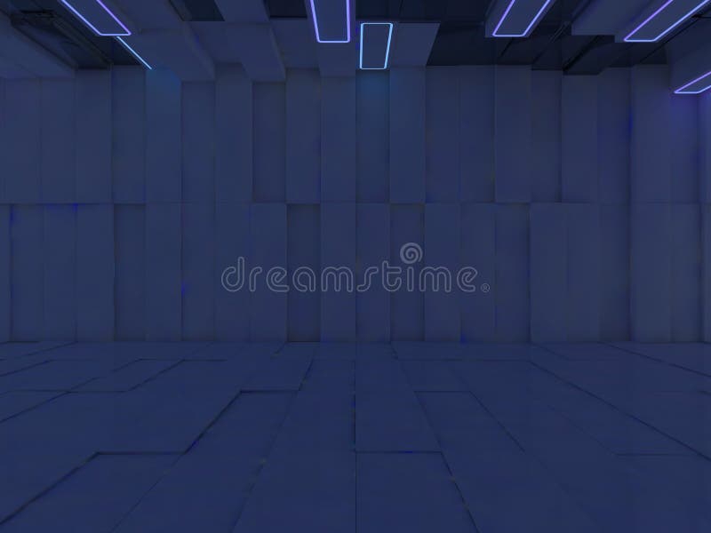 Background of an Empty Room with Walls and Neon Light. Neon Rays and ...