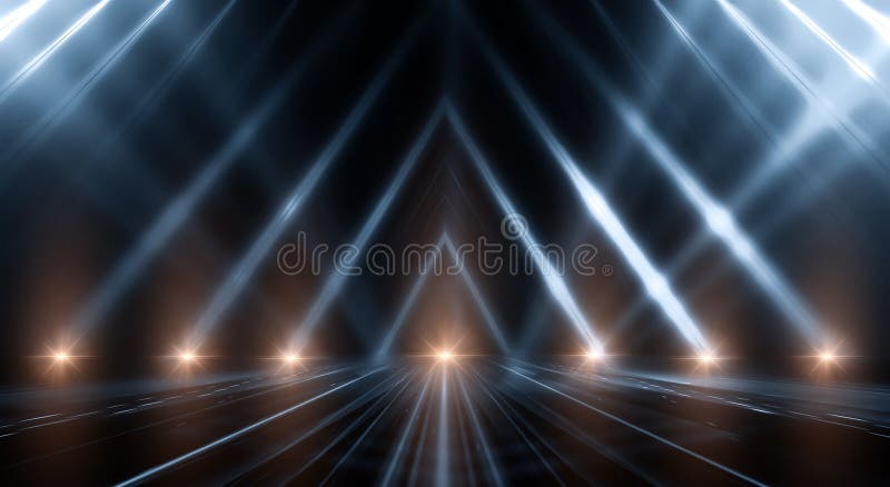 Background of Empty Show Scene. Empty Dark Modern Abstract Neon ...