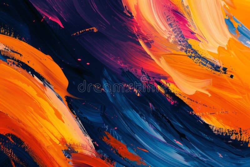 Background with Energetic Brush Stroke Patterns with Vivid Colors Stock ...
