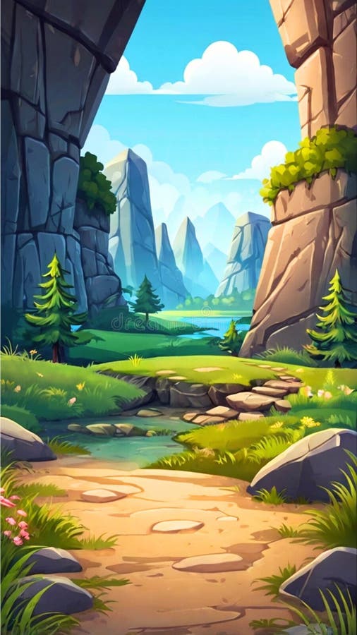 Background Environment for a Mobile Game Mobile Wallpaper Stock ...