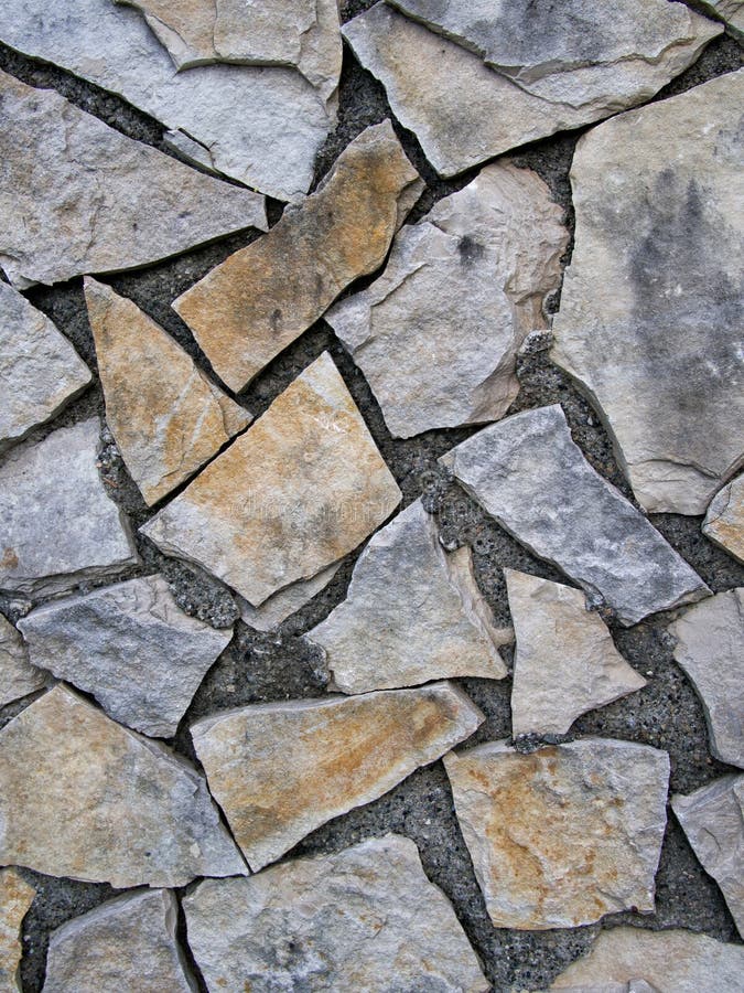 Stone Wall Cladding in the Style of Crazy Paving. Stock Photo - Image ...