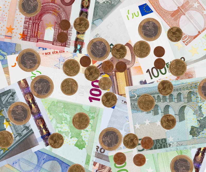 Background of Euro Banknotes Stock Image - Image of banknote ...