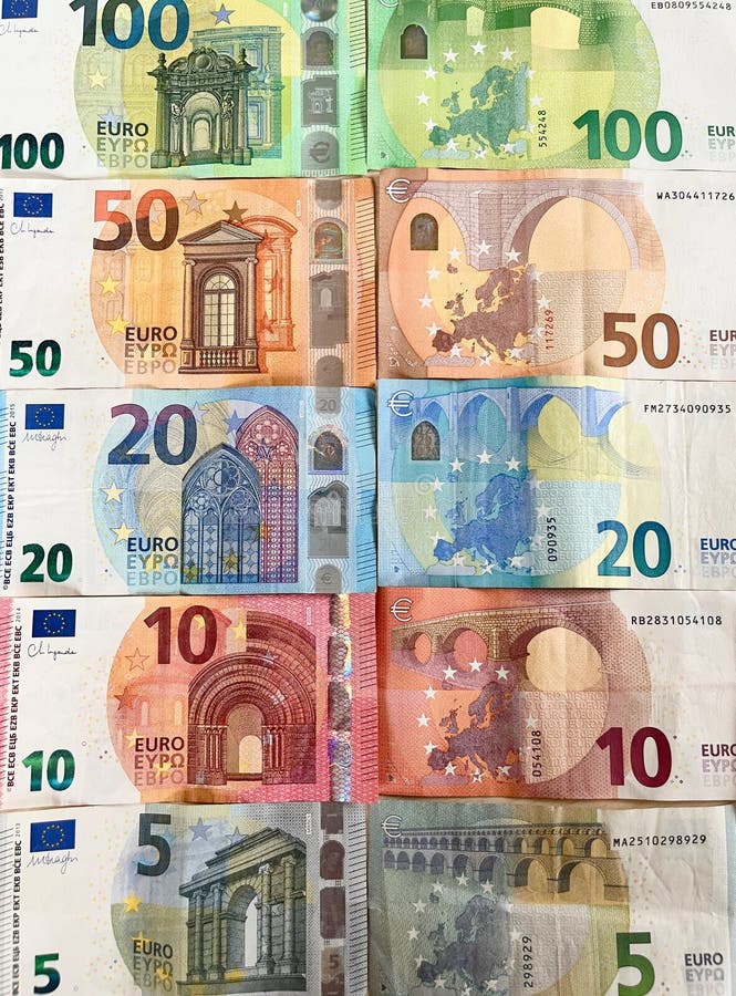 Background from Euro Bills. Euro Banknotes. Euro Currency Stock Image ...