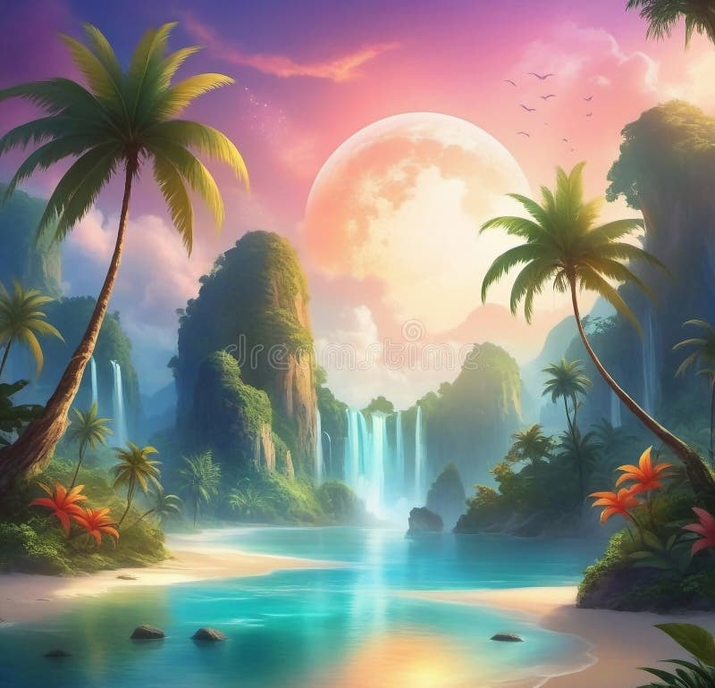 Background of Exotic Tropical Plants, Tropical Greenery, Tropical ...