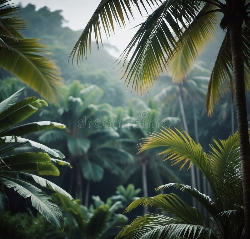 Background of Exotic Tropical Plants, Tropical Greenery, Tropical ...