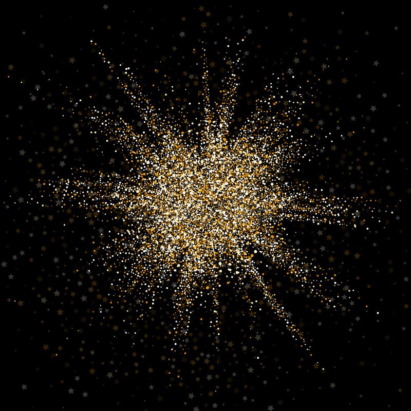 Exploding Gold Party Popper with Confetti and Streamer Stock Vector ...