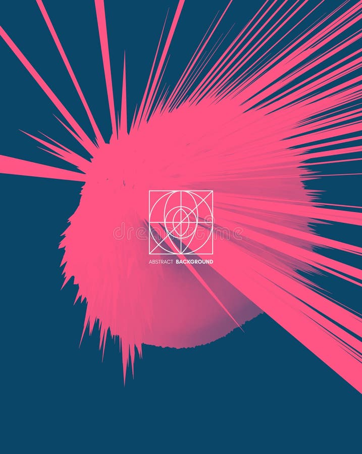 Background with Exploding Rays. Abstract Vector Illustration with ...