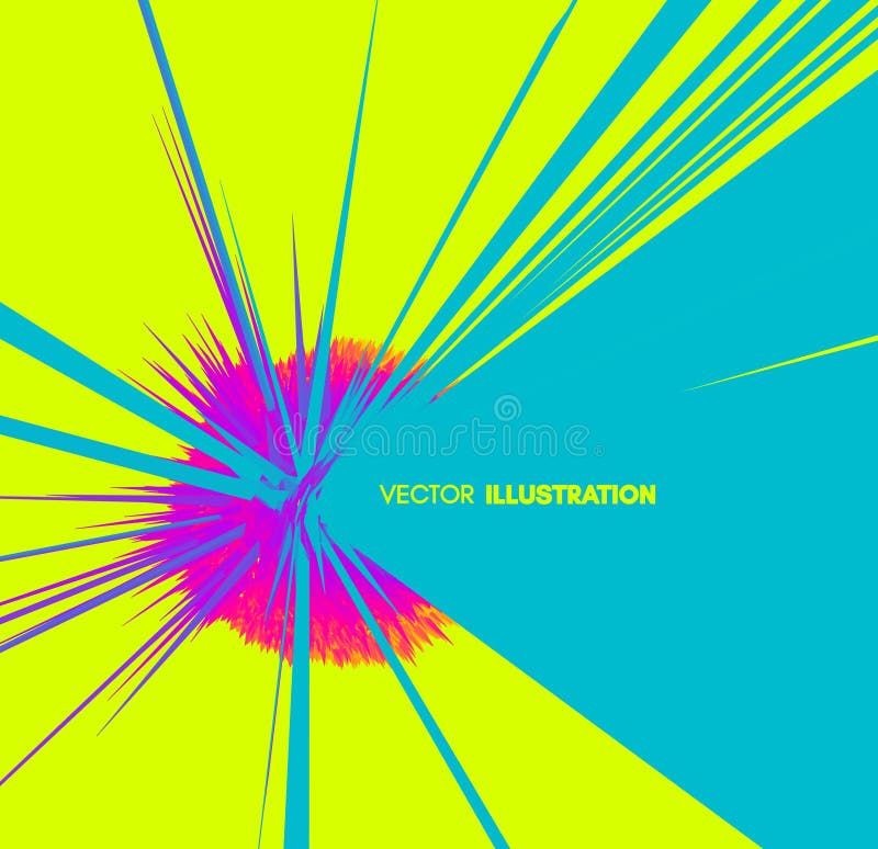 Background with Exploding Rays. Abstract Vector Illustration with ...