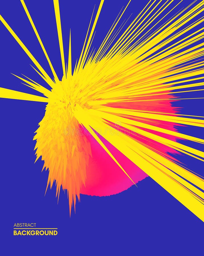 Background with Exploding Rays. Abstract Vector Illustration with ...