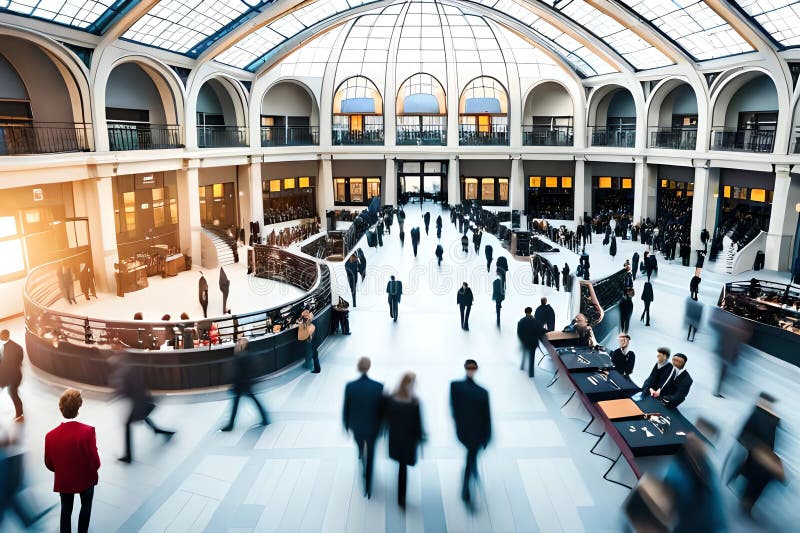 Background of an Expo with Blurred Individuals Concept of Bokeh and ...