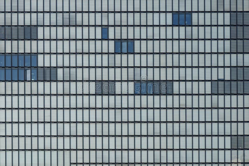 Reflected Glass Facade with Rectangular Windows Grid Frame System of ...