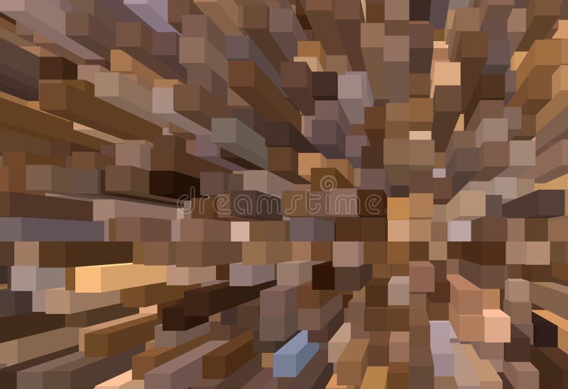 Extruded Blocks on Technical Circuit 3D Rendering Stock Illustration ...