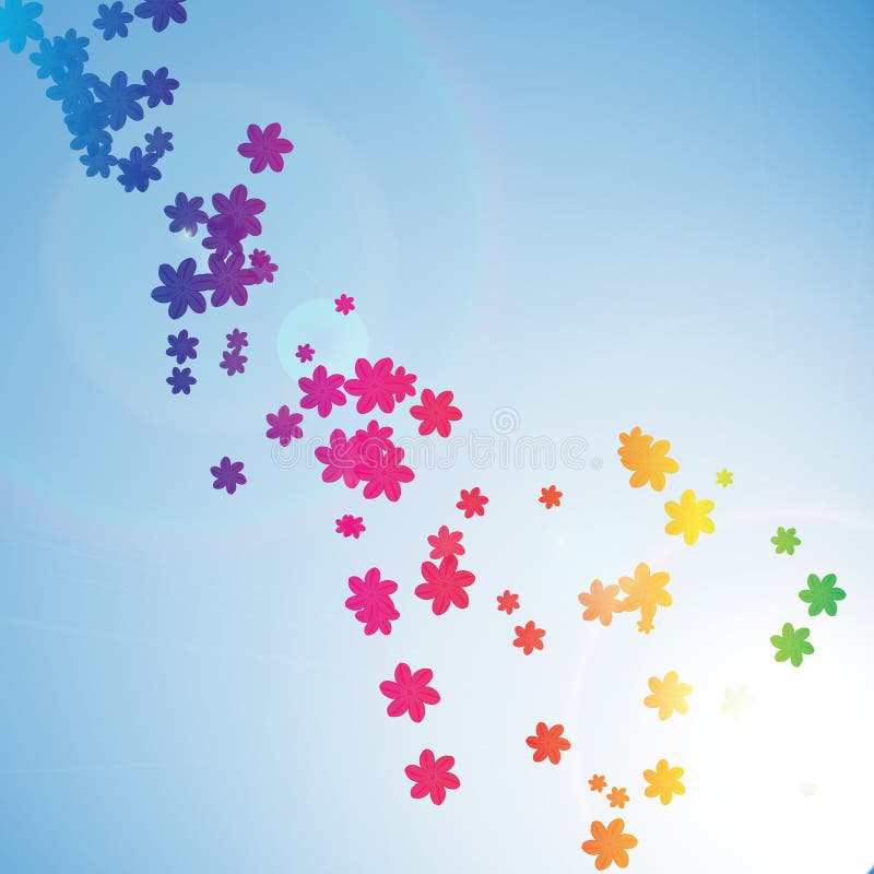 Background with Falling Flowers Stock Vector - Illustration of banner ...