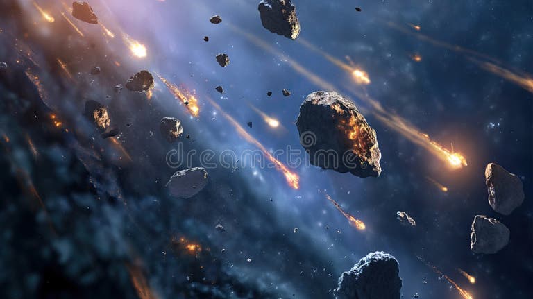 Background of Falling Meteorites in the Sky Stock Photo - Image of ...