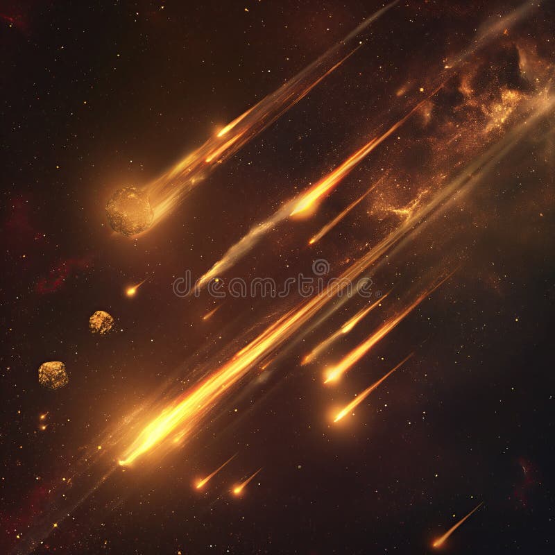 Background of Falling Meteorites in the Sky Stock Illustration ...