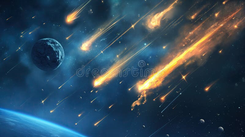 Background of Falling Meteorites in the Sky Stock Photo - Image of ...