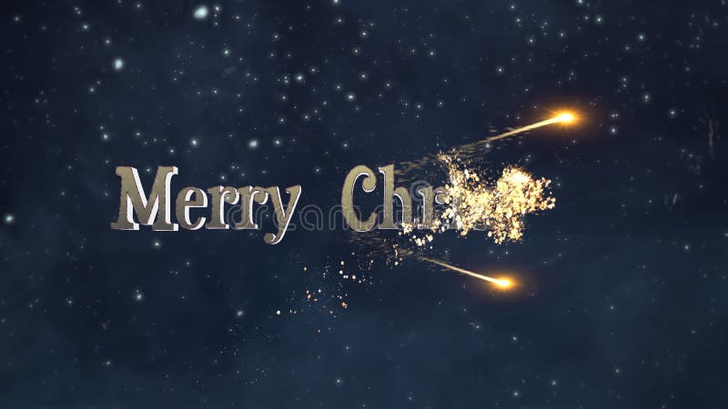 Video: Background with falling snowflakes and Text Merry Christmas. 3D ...