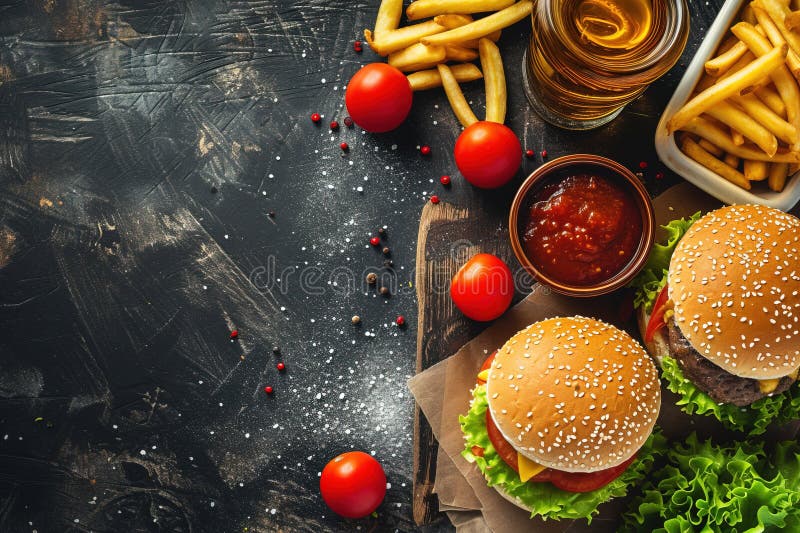 Background of Fast Food. Generative AI Stock Illustration ...