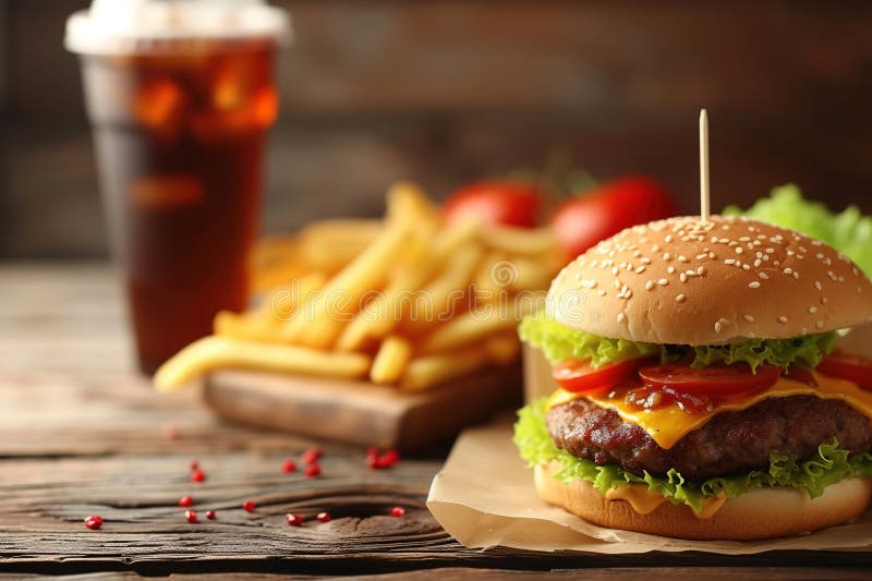 Background of Fast Food. Generative AI Stock Illustration ...