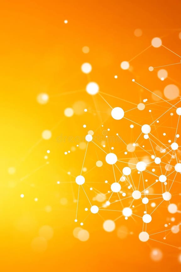 The Background Features an Abstract Orange Network Structure Composed ...