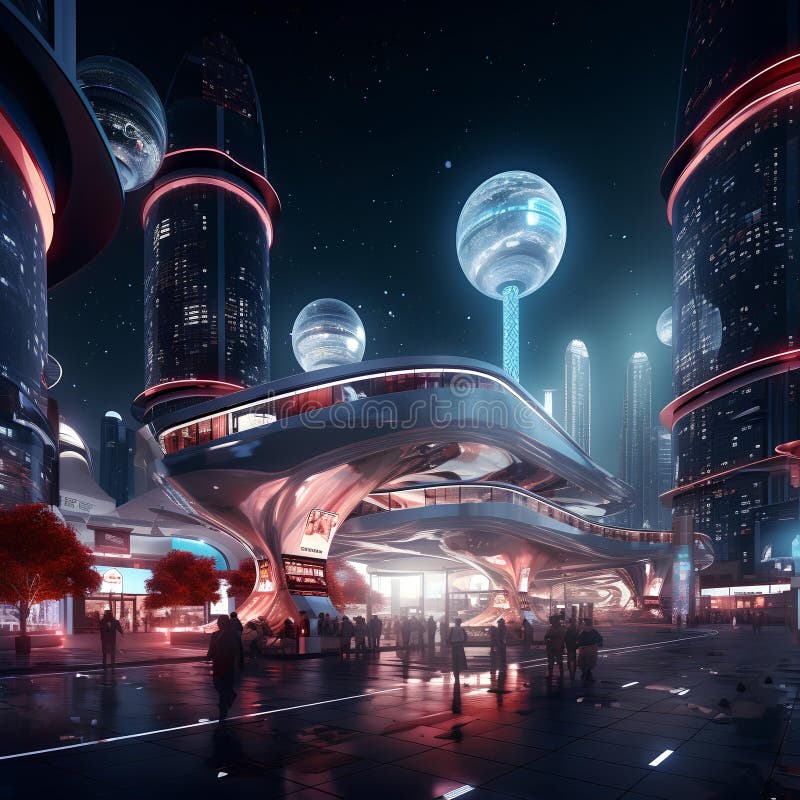 Within a Futuristic Metropolis, Sleek and Innovative Buildings Reach ...