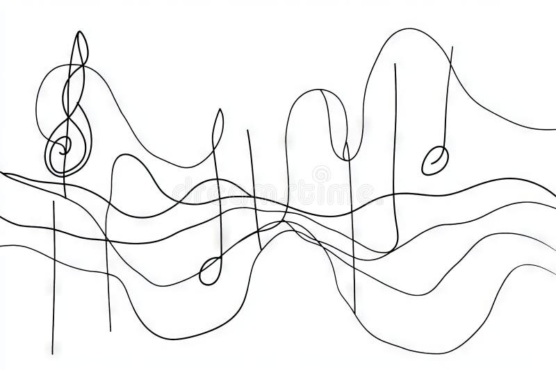 Continuous Line Drawing Music Notes Stock Illustrations – 353 ...