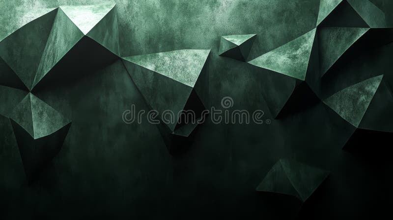 This Background Features a 3D Geometric Texture with Abstract Green ...
