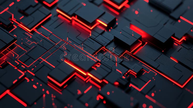 The Background Features Dark Squares with Red Lining, Showcasing an ...
