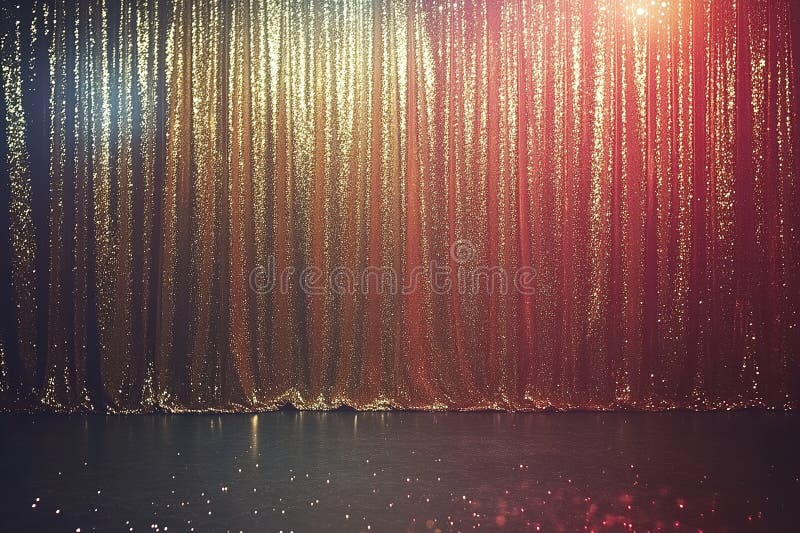 This Background Features a Dazzling Display of Glitter Curtains in Gold ...