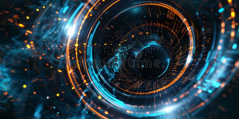 The Background Features Digital Technology, Dynamic Energy, and Neon ...