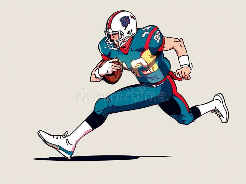 Running Back this Vibrant Cartoon-style Digital Illustration Captures ...