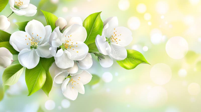 The Background Features Elegant Florals, Spring Blossoms, and Green ...