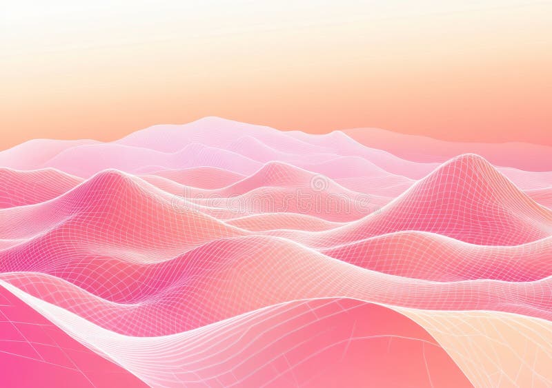 The Background Features a Mesh Structure with a Polygonal Wave ...