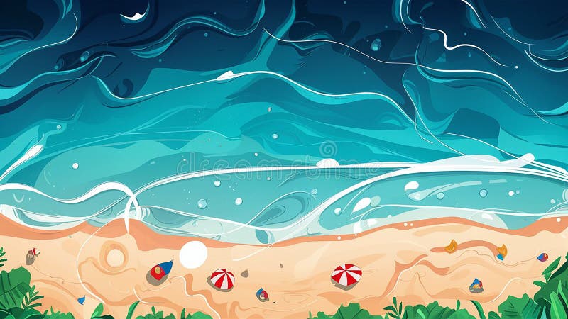 Thick Liquid Background with Beach Colors in Summer Stock Illustration ...