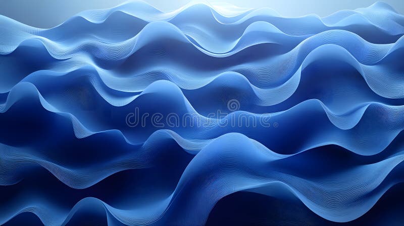 Smooth Blue Waves Transitioning from Dark To Light with Soft Horizontal ...