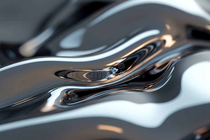 This Background Features a Striking Liquid Chrome Effect with Soft ...