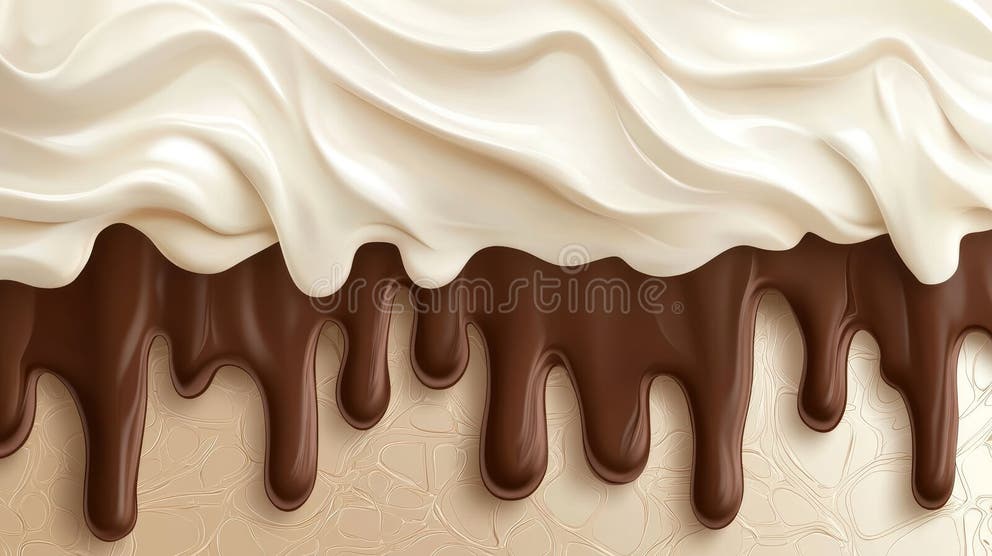 Creamy White Frosting Flows Smoothly Over a Layer of Rich, Dripping ...