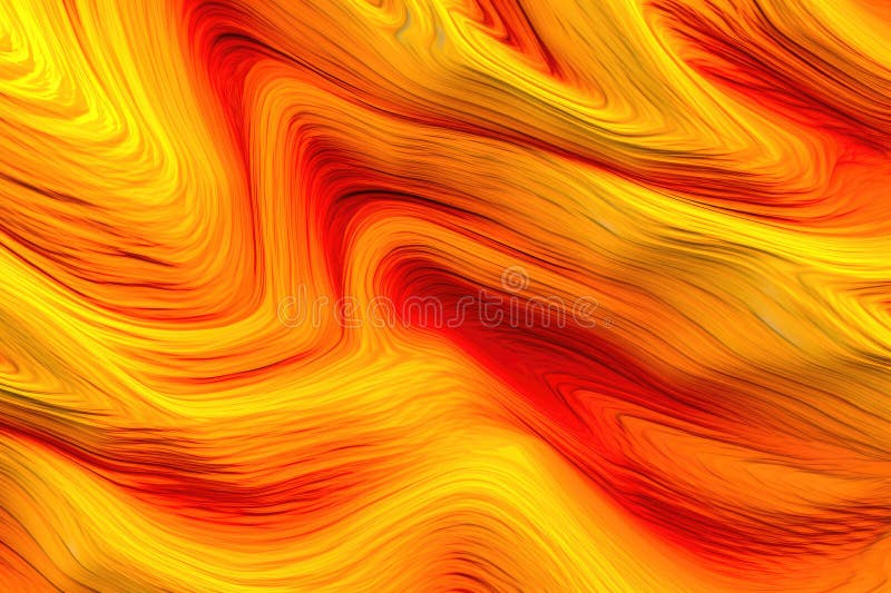 Shimmering Orange and Yellow Wavy Lines. Generative AI Stock ...