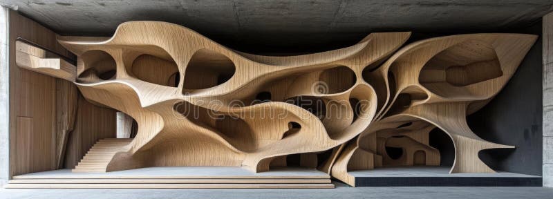 A Background Featuring Abstract Curved Wood with Warm Natural Tones is ...