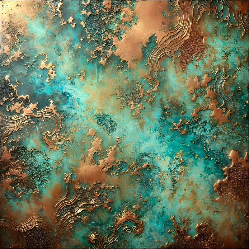 Aged Bronze and Turquoise Patina Texture Stock Illustration ...