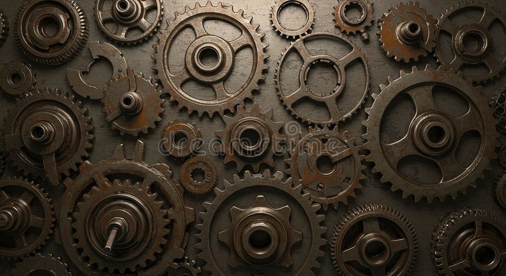 A Background Featuring an Arrangement of Interlocking Metal Gears and ...